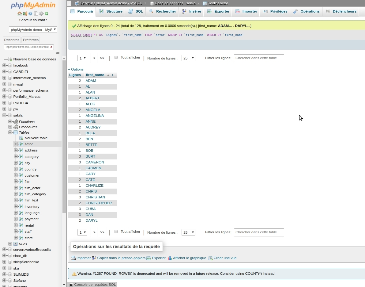 Warning: #1287 FOUND_ROWS() is deprecated · Issue #15652 · phpmyadmin/phpmyadmin · GitHub
