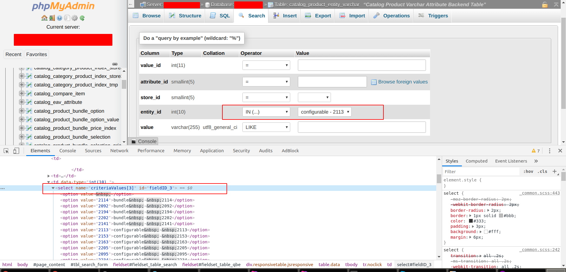 Can't search by IN condition because of dropdown · Issue #15876 · phpmyadmin/phpmyadmin · GitHub