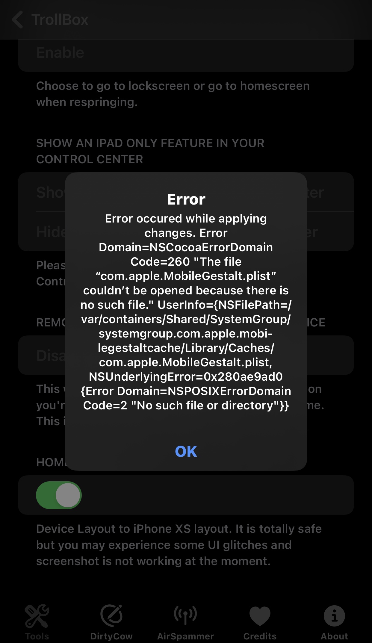 Cowabunga crashes when trying to change device SubType (iPhone X gestures) · Issue #114 ...