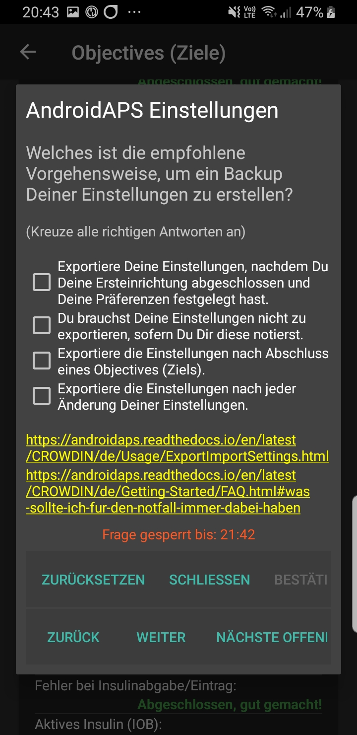 Objectives 3 / Backup the settings · Issue #1143 · nightscout/AndroidAPS · GitHub