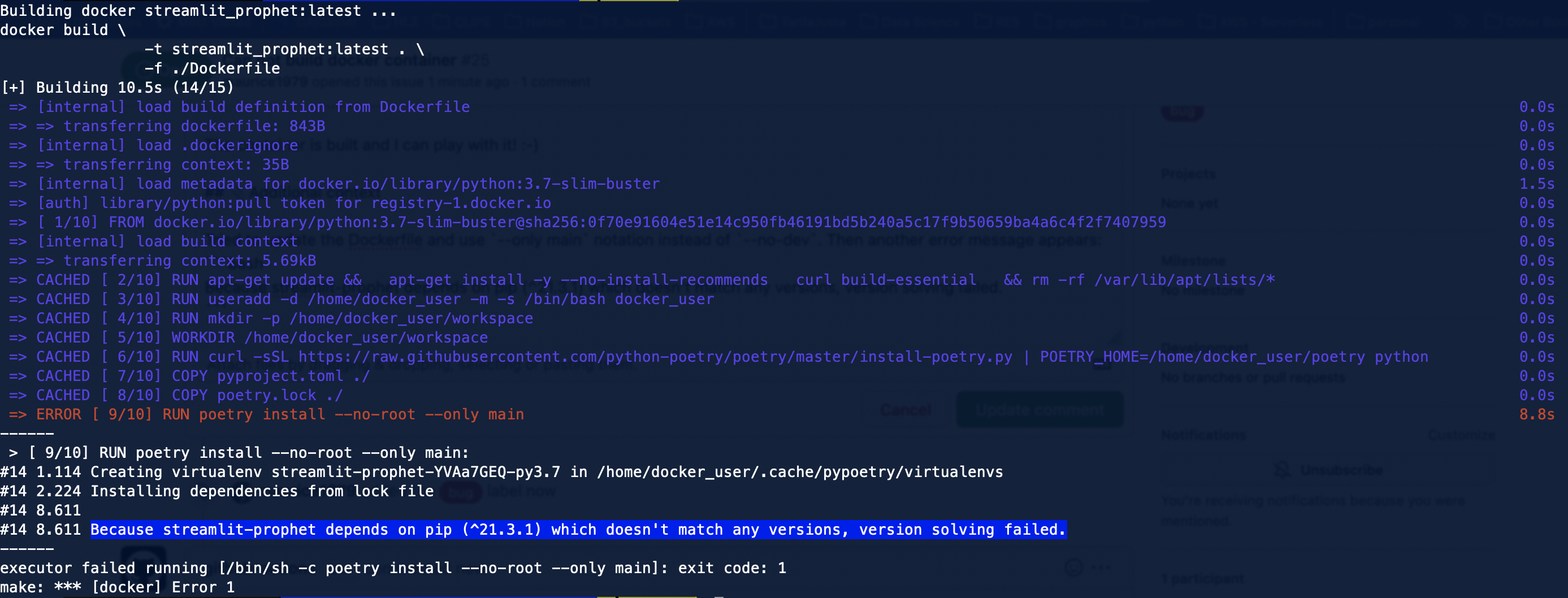 Can not build docker container · Issue #25 · artefactory/streamlit_prophet · GitHub
