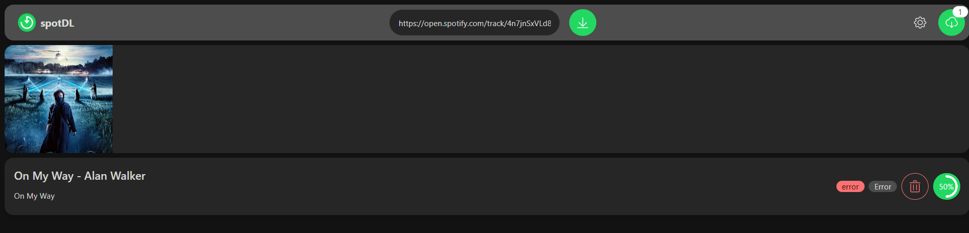 Spot-dl error on 50% · Issue #1653 · spotDL/spotify-downloader · GitHub