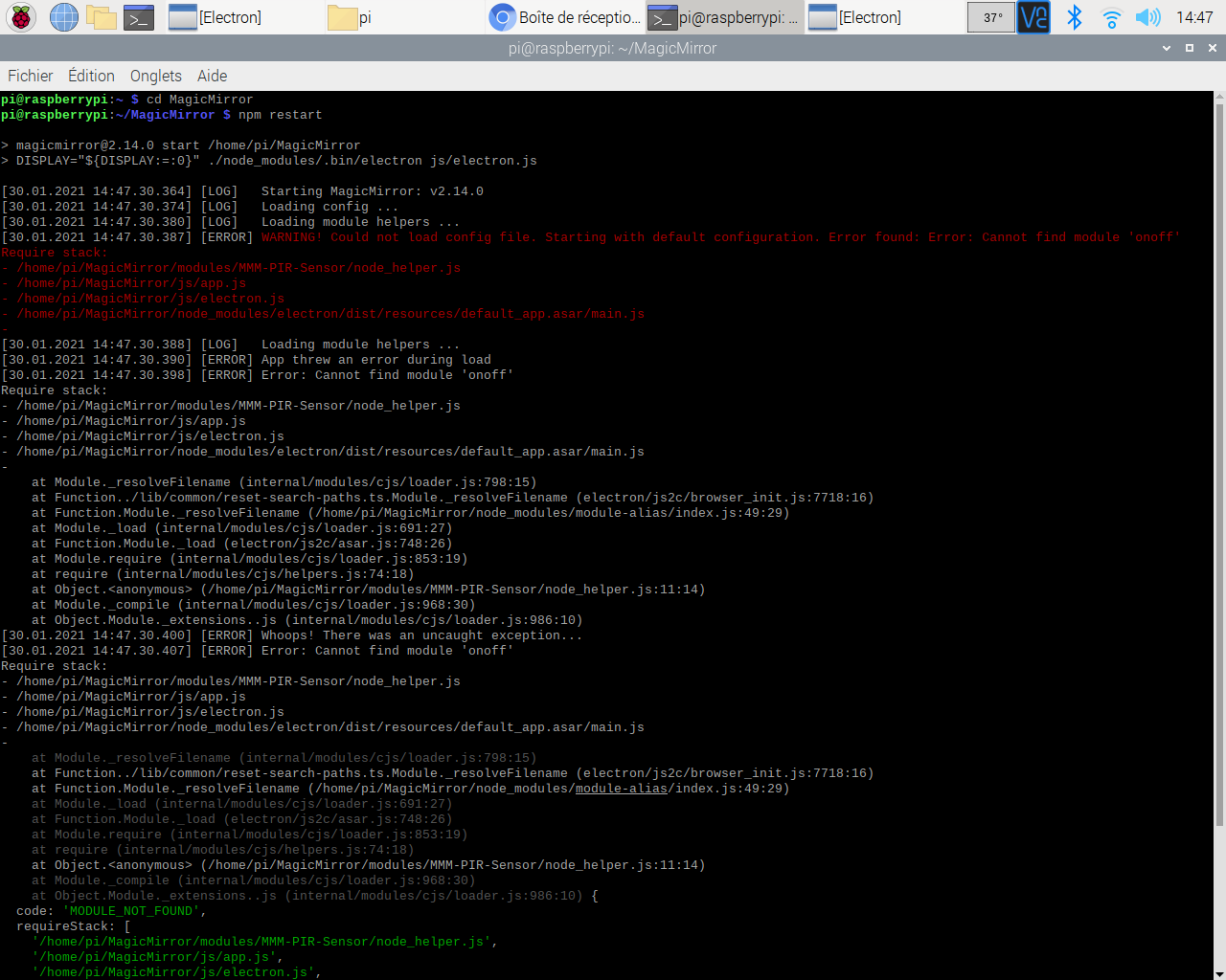 bug with electron the mirror wont start · Issue #2436 · MagicMirrorOrg/MagicMirror · GitHub