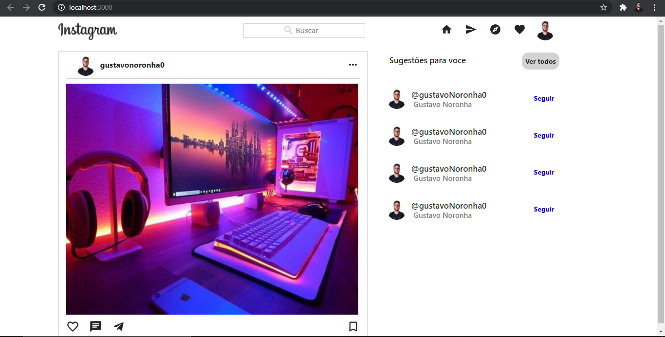 GitHub - gusttavonl/InstagramMernClone: Clone fullstack do Instagram Web feito com Mern Stack ...