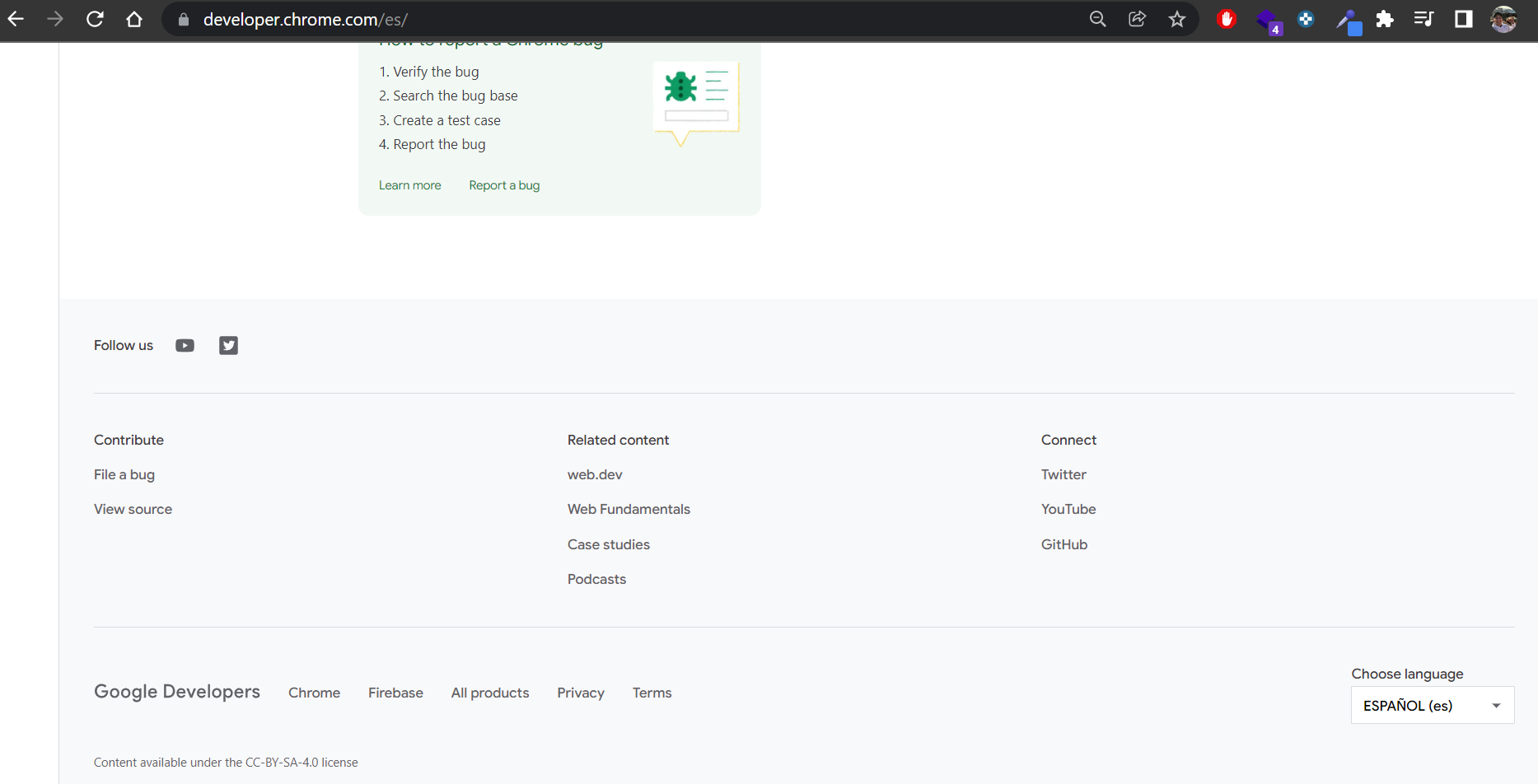 Spanish Not Work · Issue #1986 · GoogleChrome/developer.chrome.com · GitHub