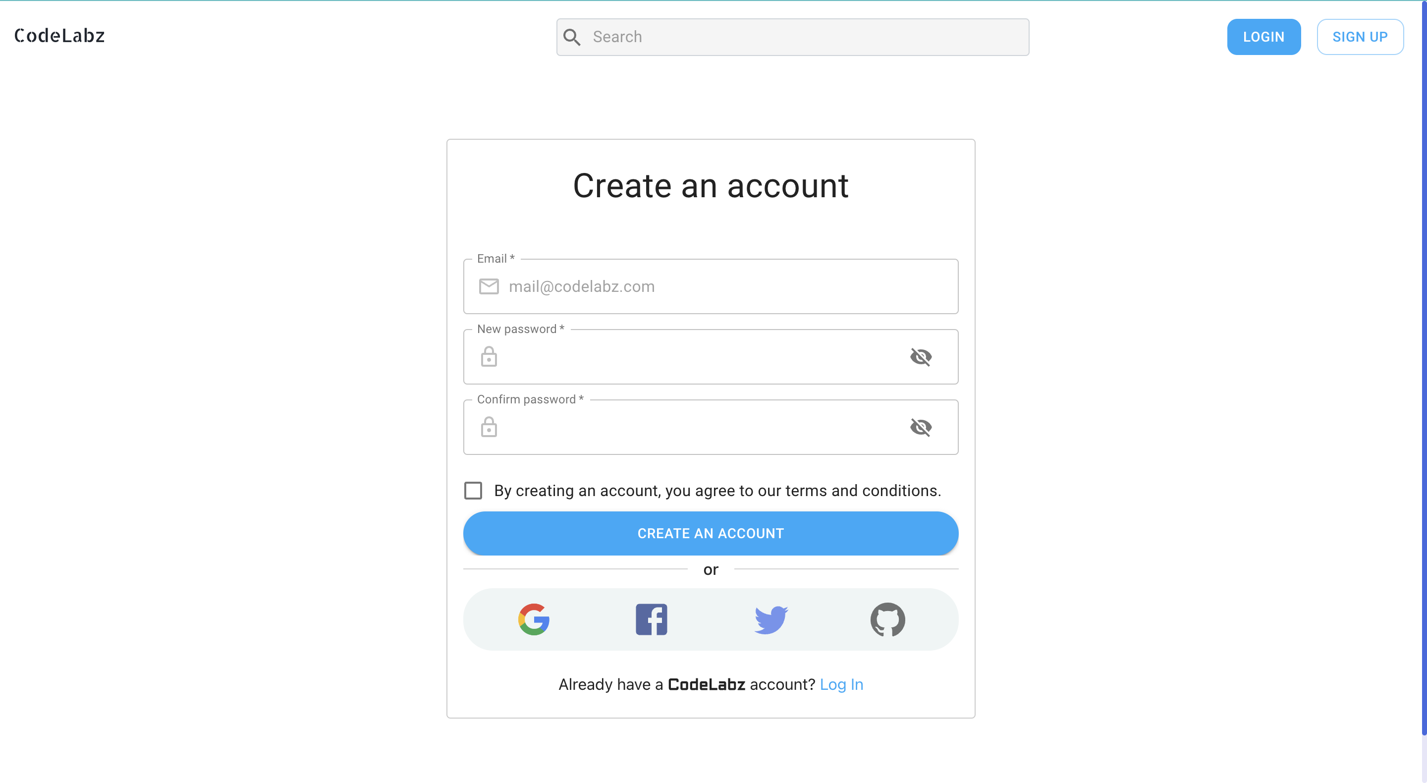 Improved UI of signup page · Issue #565 · scorelab/Codelabz · GitHub