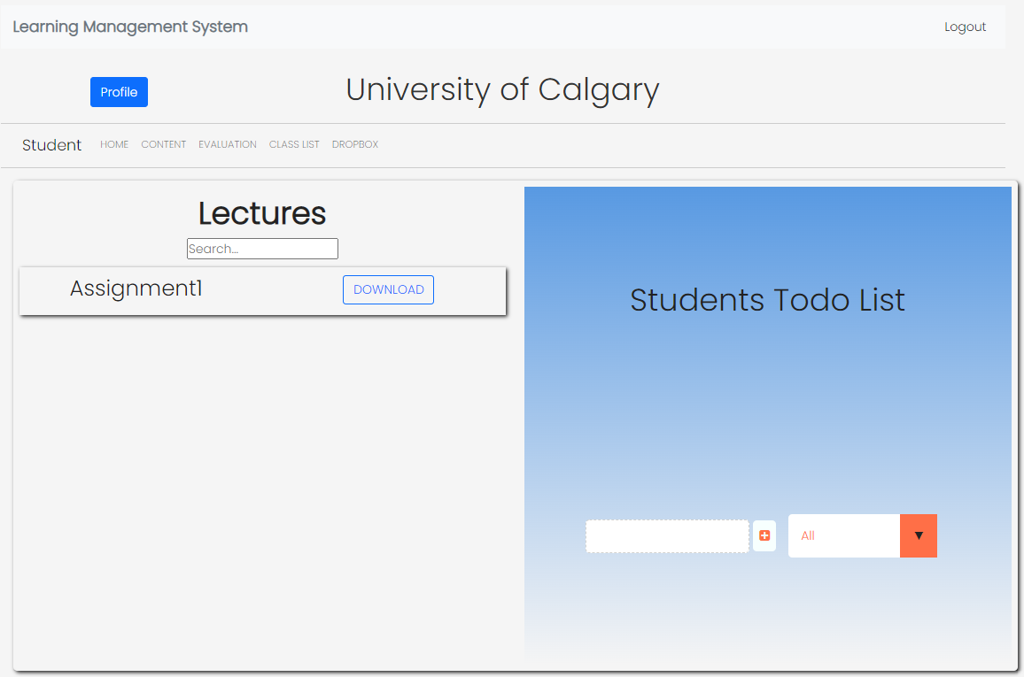 GitHub - MountainBikerYYC/Learning-Management-System: A web application ...