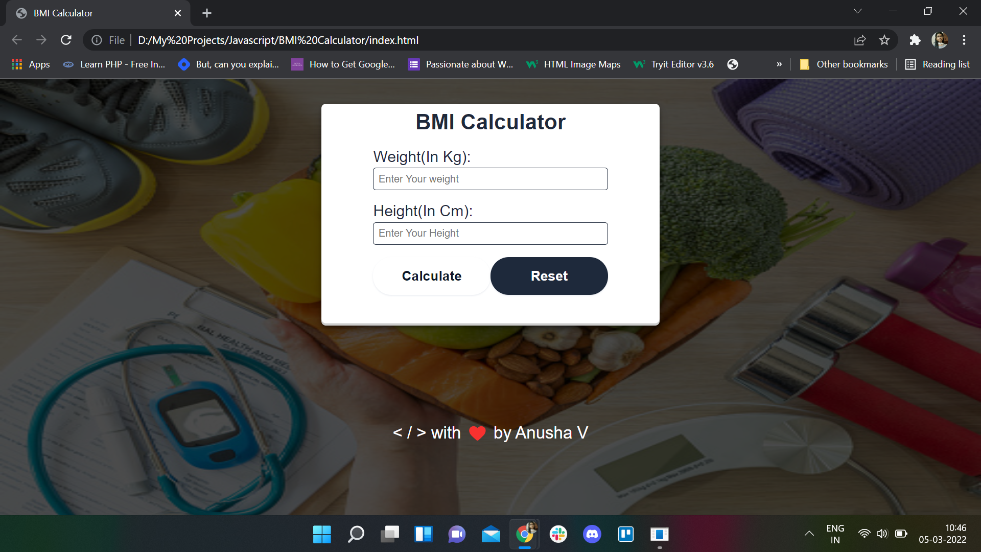 Improve The Ui Feature Of Bmi Calculator Project · Issue 270 · Astrodevil Zerooctave Javascript