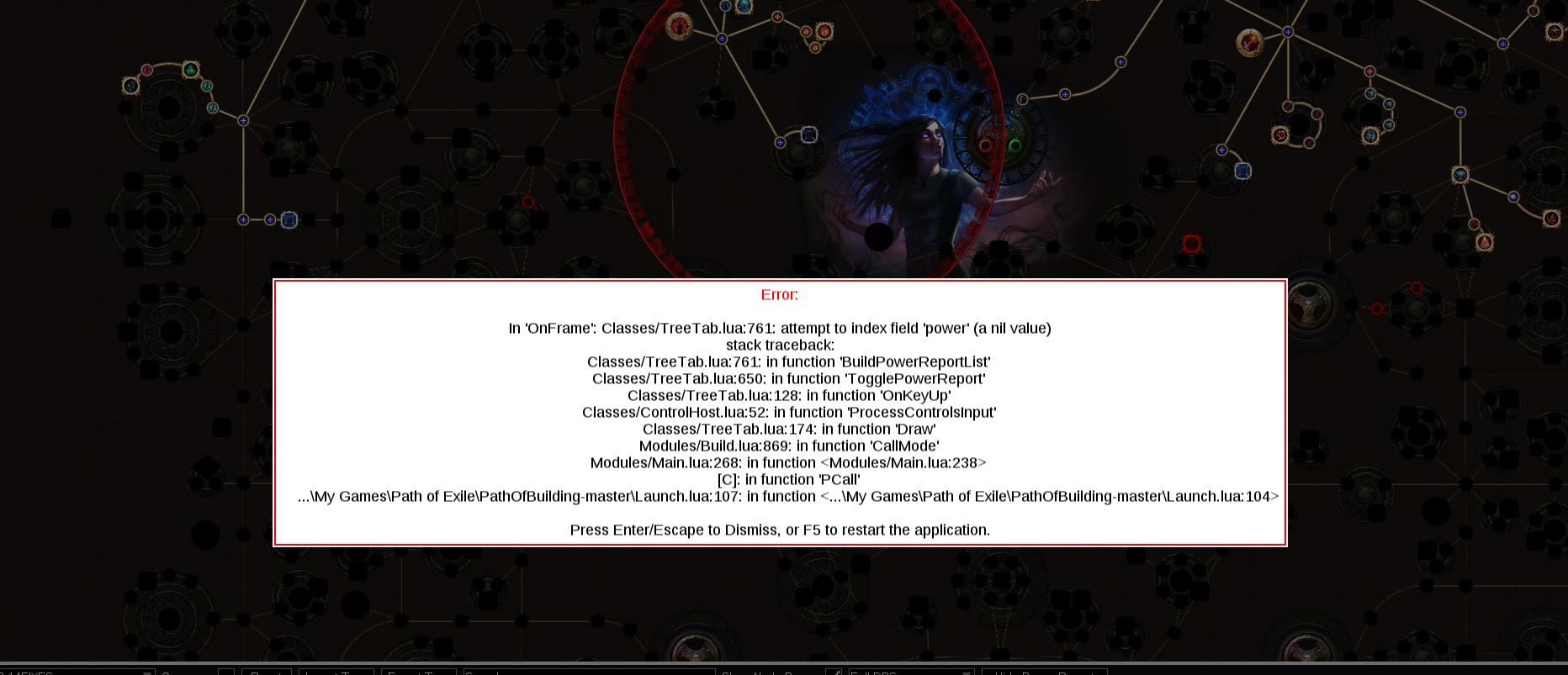 Power report crash · Issue #2720 · PathOfBuildingCommunity/PathOfBuilding · GitHub