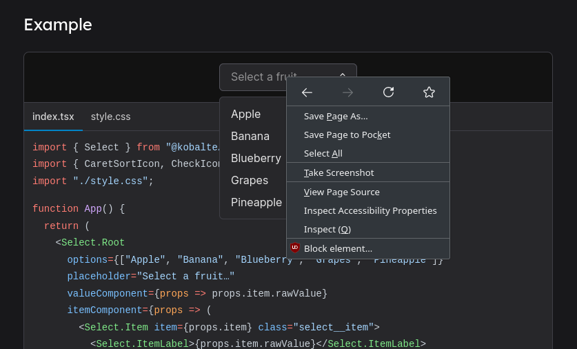 Select, dropdown, and tab components do not distinguish primary vs secondary click · Issue #174 ...