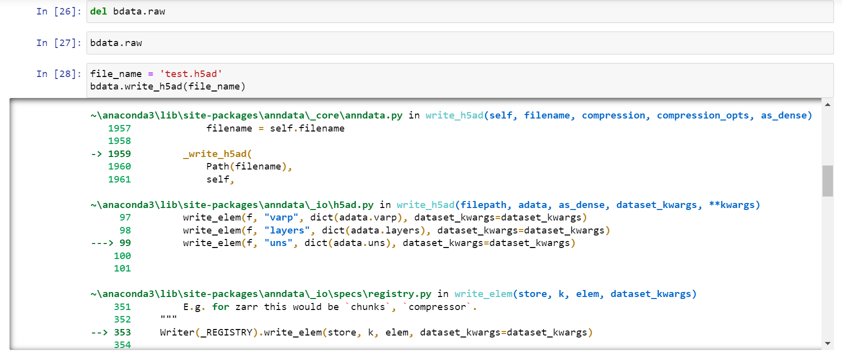 save anndata object to h5ad file · Issue #262 · BiomedicalMachineLearning/stLearn · GitHub