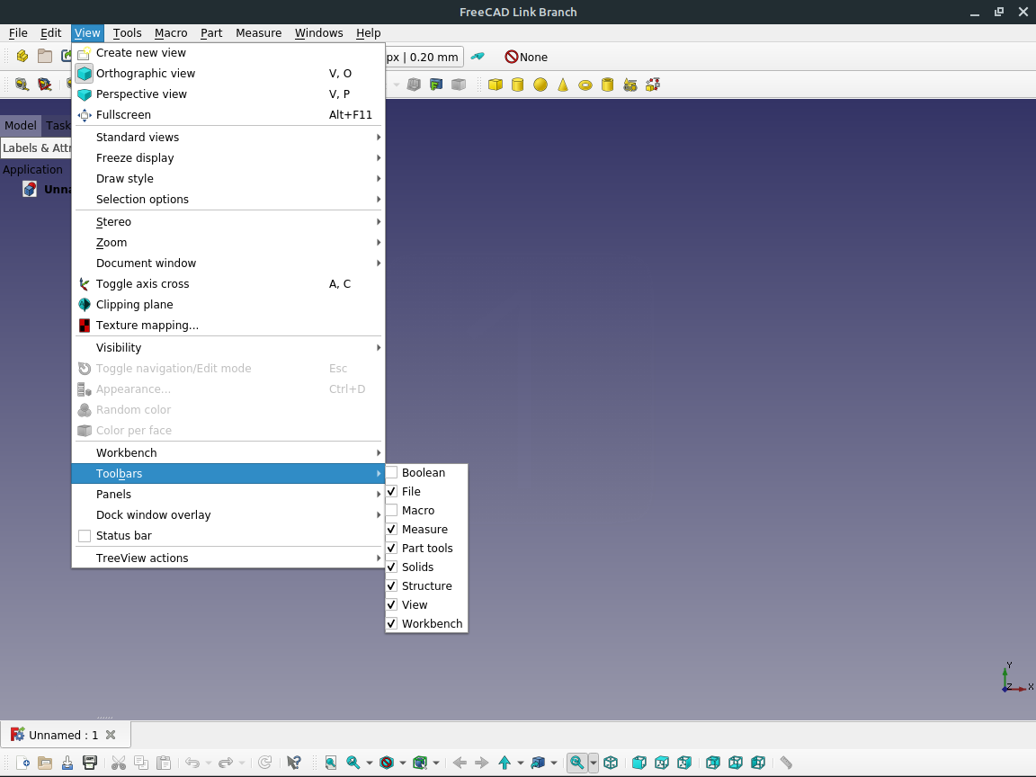 No space between checkbox square and submenu left border in View>Toolbars and View>Panels ...