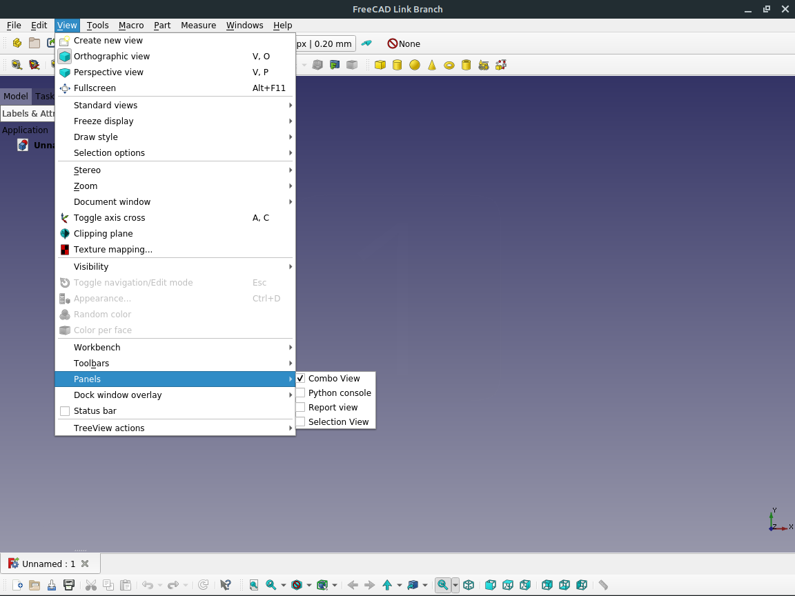 No space between checkbox square and submenu left border in View>Toolbars and View>Panels ...