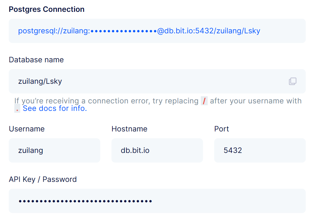 利用Bit.io提供的免费PostgreSQL数据库创建失败 · Issue #661 · lsky-org/lsky-pro · GitHub