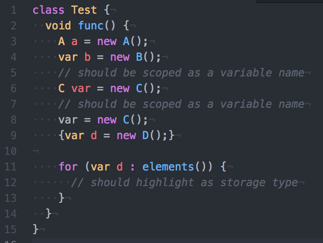 Highlight `var` keyword · Issue #162 · atom/language-java · GitHub