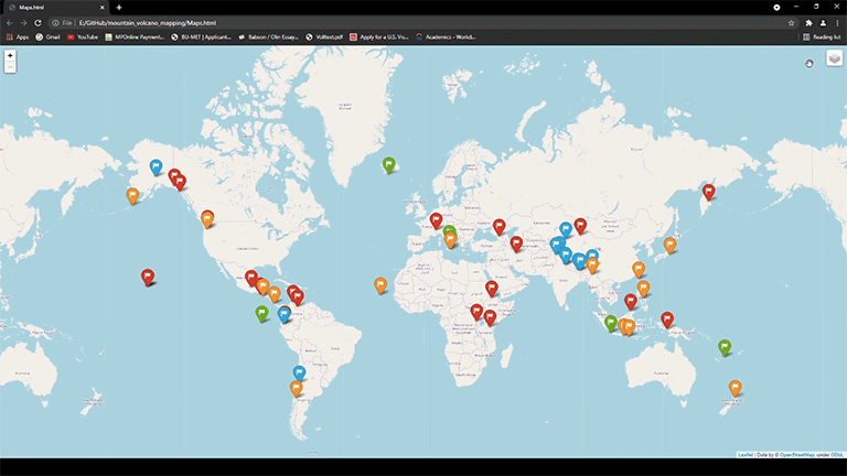 GitHub - ParagD25/mountain_volcano_mapping: Created map using Folium ...