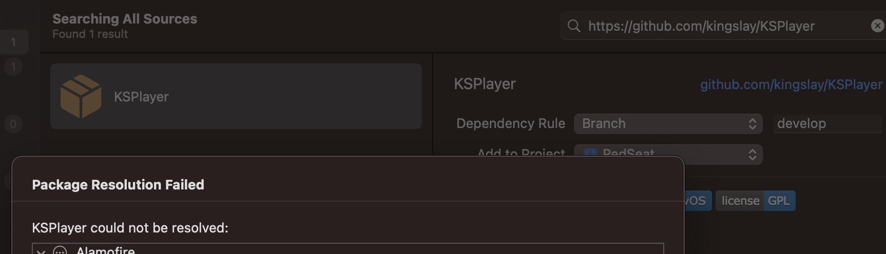 Swift Package Manager can't resolve KSPlayer · Issue #351 · kingslay/KSPlayer · GitHub