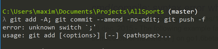 Using a smicolon triggers an error · Issue #1548 · cmderdev/cmder · GitHub
