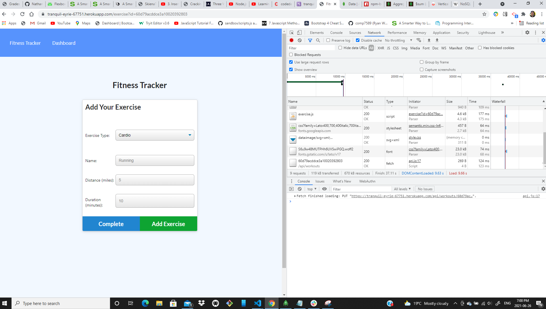 GitHub - NathanWichmann/FitnessTracker: This application is a personal fitness tracker that is ...