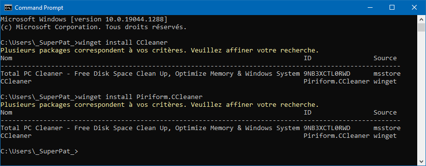 winget should download and launch the installation of a package if the name in the command ...
