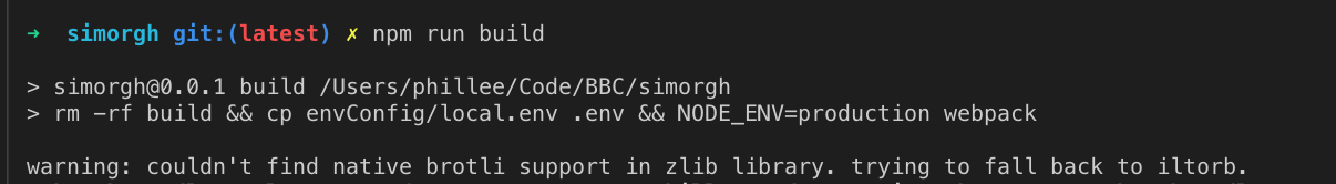 Fresh package-lock gives brotli fallback warning · Issue #1407 · bbc/simorgh · GitHub