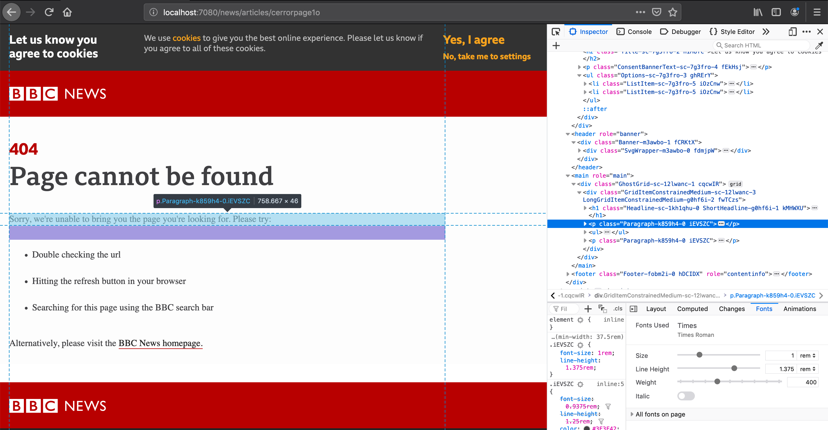 Error page text is using Times New Roman · Issue #2449 · bbc/simorgh · GitHub
