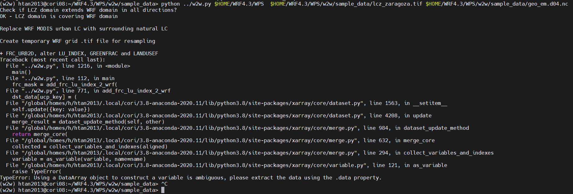 TypeError: Using a DataArray object to construct a variable is ...