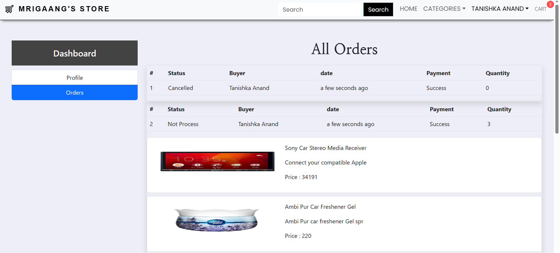 Github Tanishkaanand Mrigaang Store Ecommerce Website