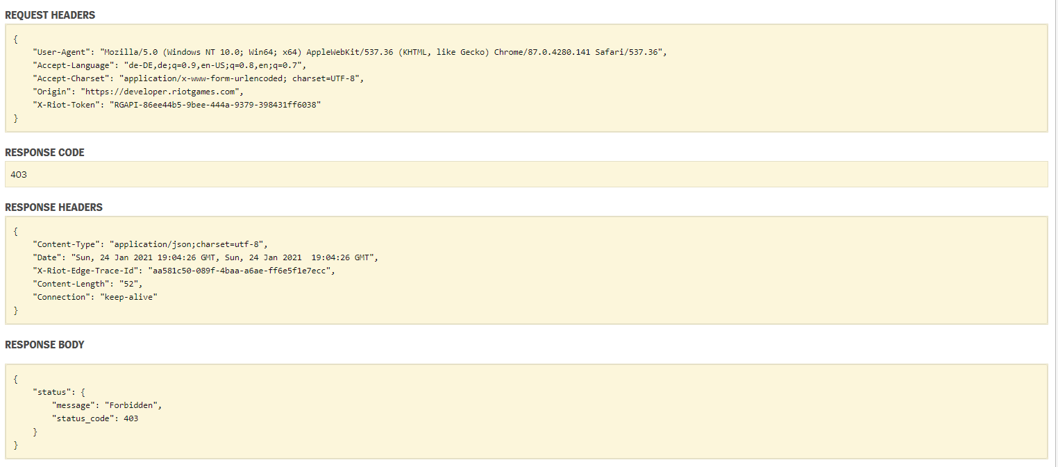 Error 403 on every request in the dev portal [BUG] · Issue #440 · RiotGames/developer-relations ...