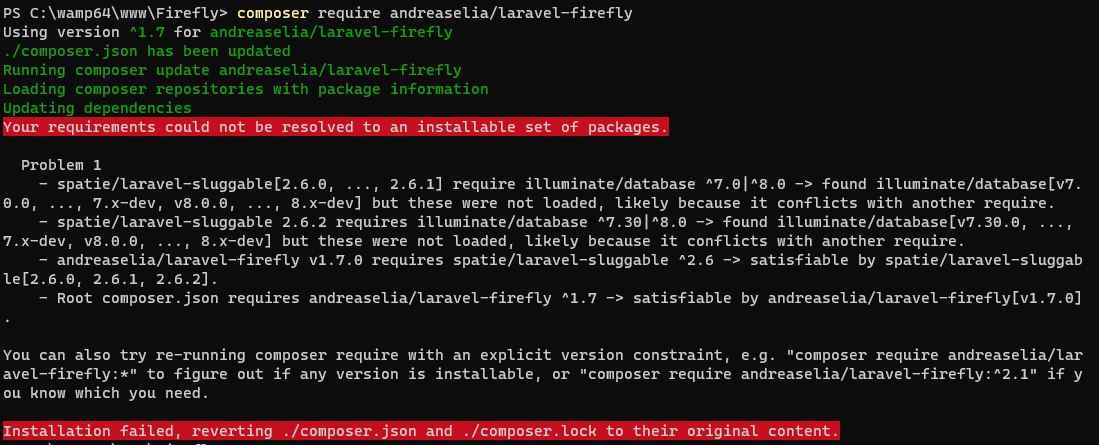 Your requirements could not be resolved to an installable set of packages. · Issue #73 ...