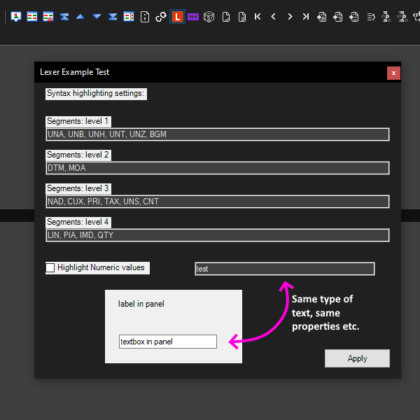 Generic darkmode for plug-in windows is not applied to all controls (groupbox, panels, labels ...