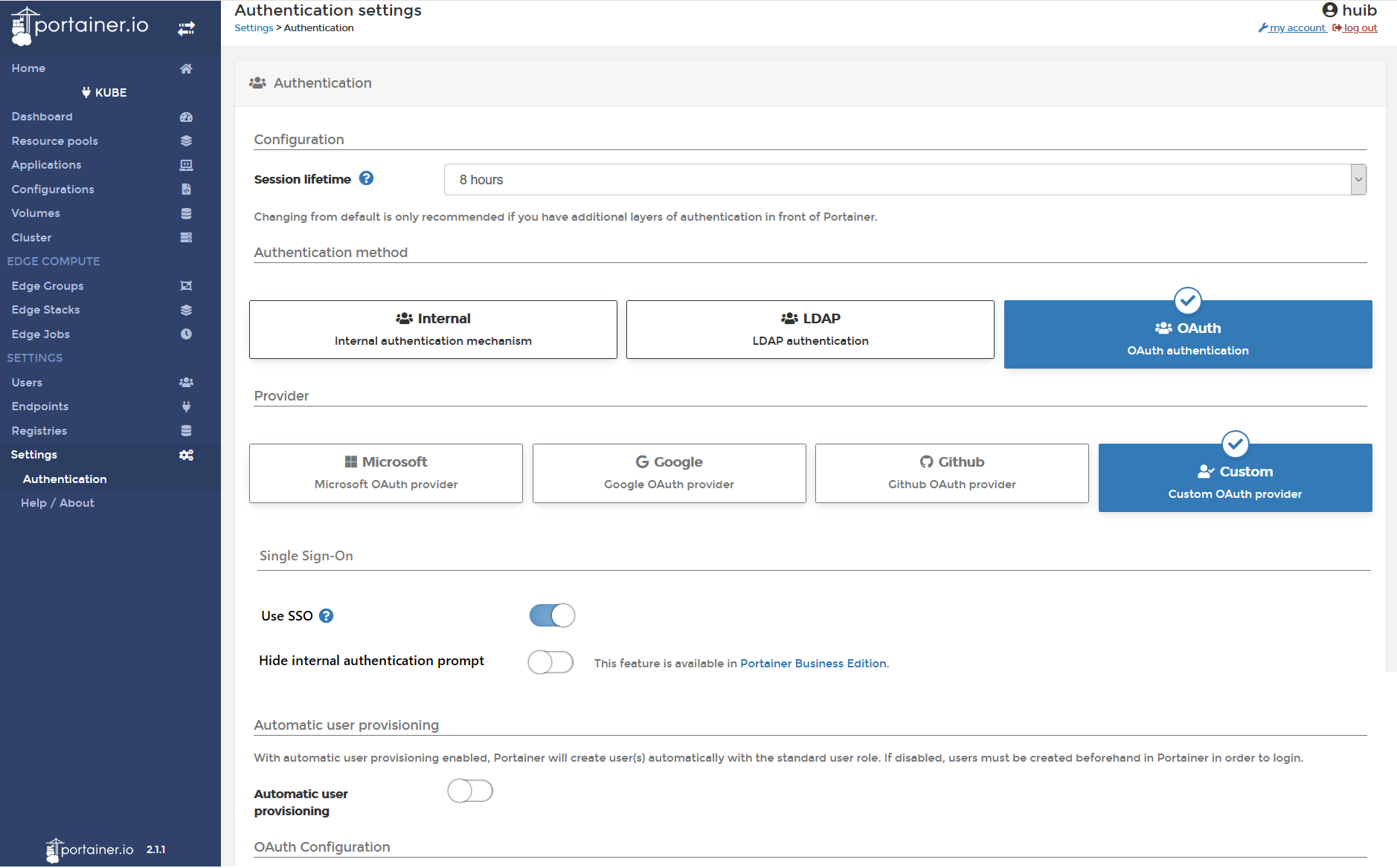 Add SSO support for OAuth · Issue #5182 · portainer/portainer · GitHub