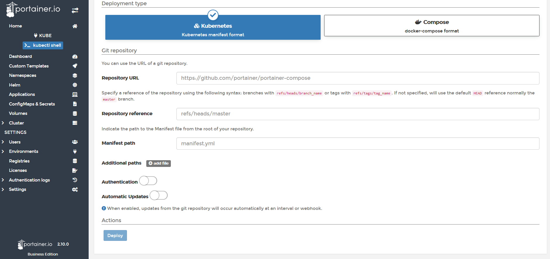 Inconsistent auth toggle defaults · Issue #6406 · portainer/portainer · GitHub