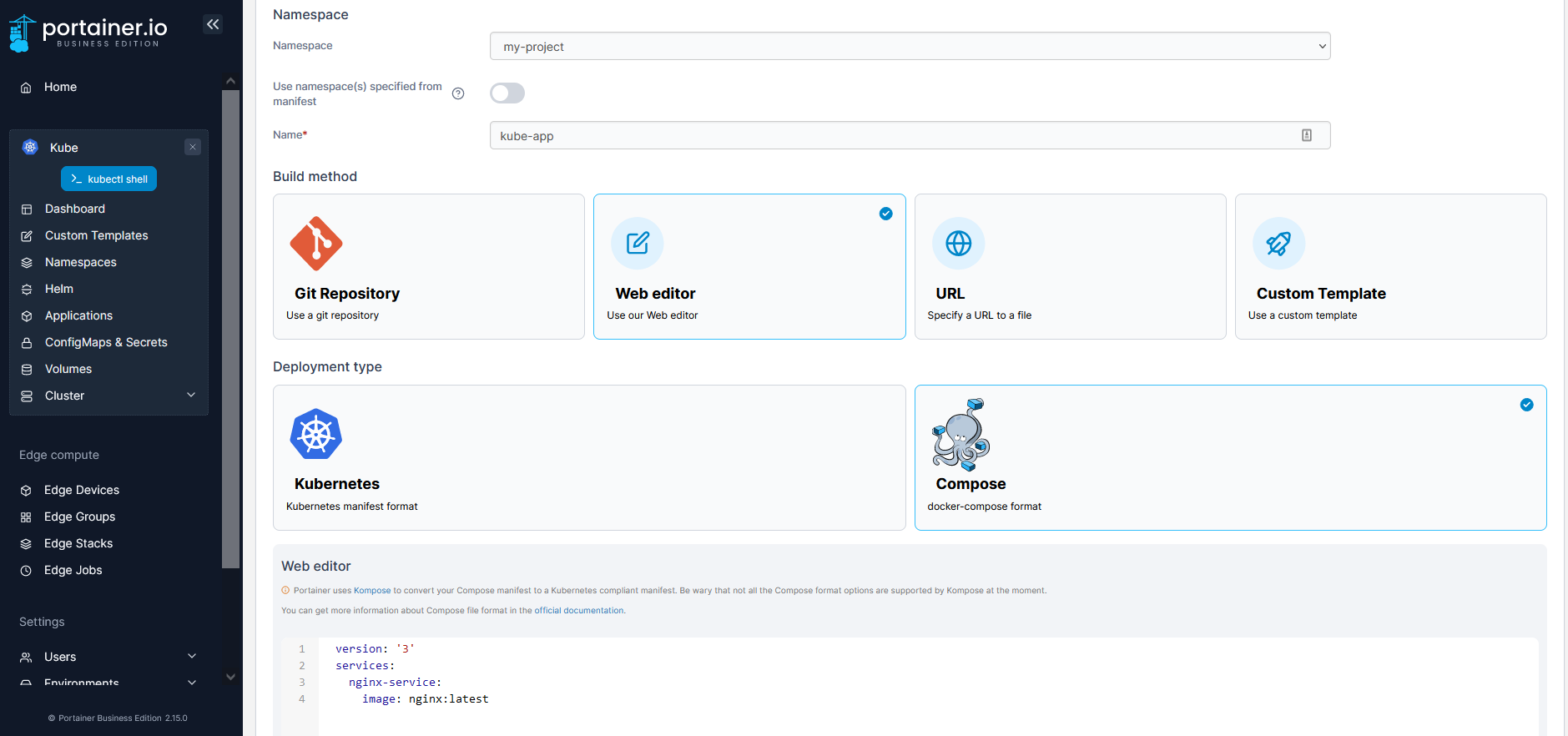 Deprecate deploying Kubernetes Kompose · Issue #7514 · portainer ...