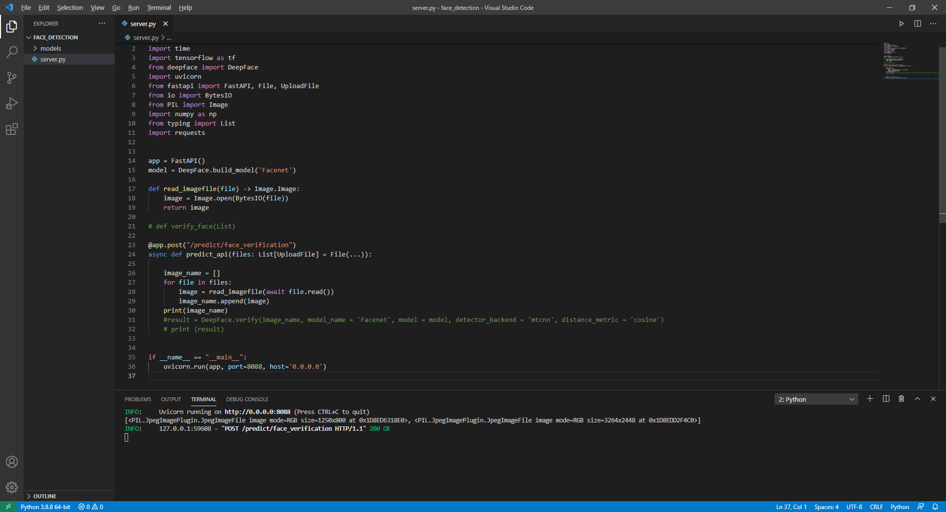 Implementing Deepface in FastAPI · Issue #212 · serengil/deepface · GitHub