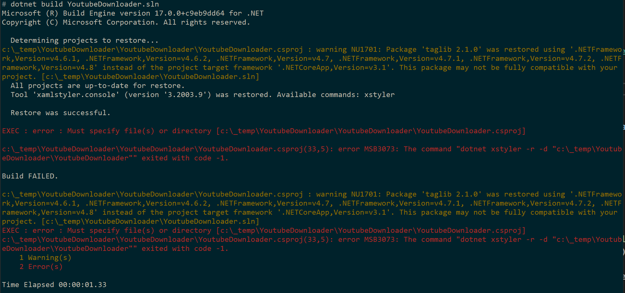 Cannot build · Issue #251 · Tyrrrz/YoutubeDownloader · GitHub