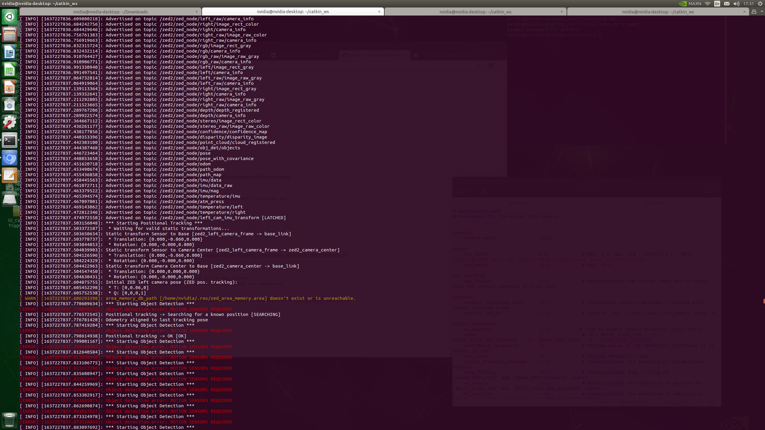 [ERROR] [1637227837.873518845]: Object detection error: MOTION SENSORS ...