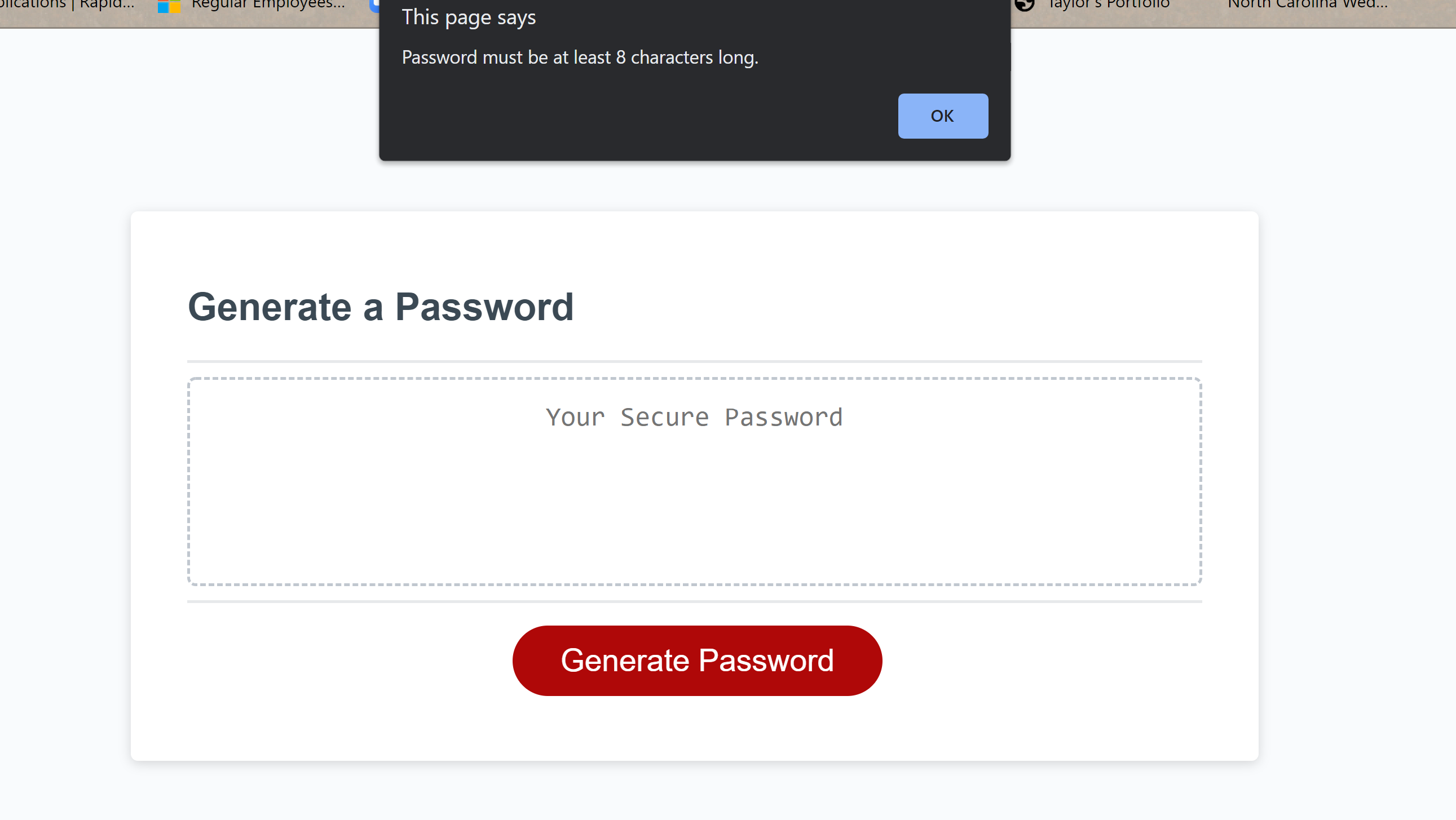 GitHub - lilleyt09/JS_PasswordGenerator: This is a simple random password generator. The user ...