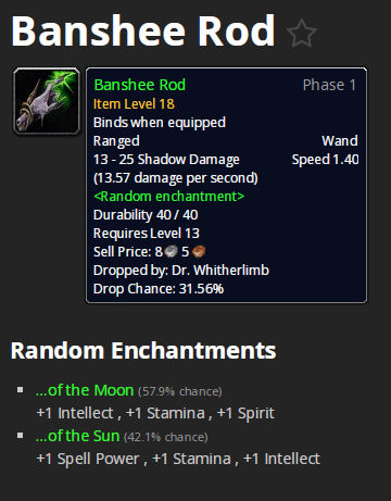 [Item] Banshee Rod of the Sun (31270) - Incorrect stats · Issue #6028 · chromiecraft ...