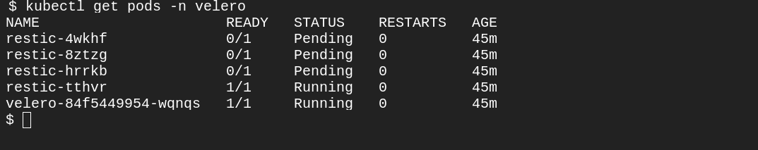 Velero Backup gets stuck in "InProgress" status while trying to take backup of stateful app from ...
