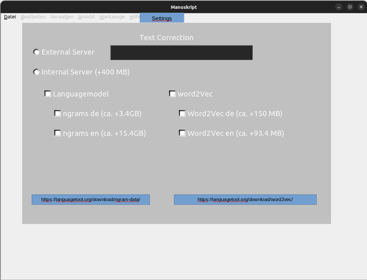 Feature Request: Adding remote Server Language Tool To Manuskript (And ...