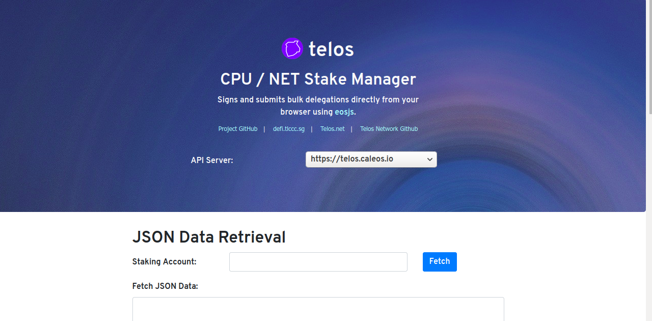 GitHub - tlccstudio/telosstakemanager: Telos CPU / NET delegated stake manager to reassign ...
