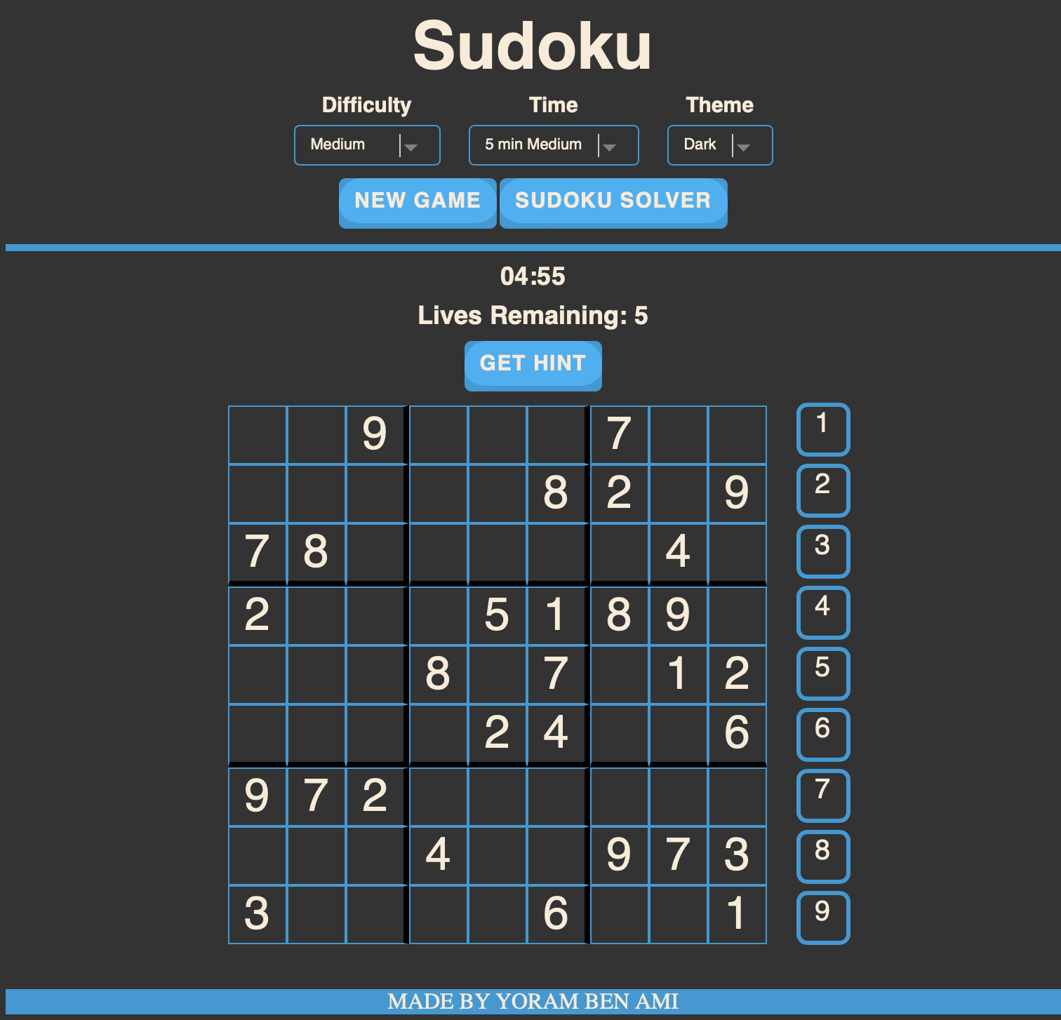 GitHub - Yoram-Ben-Ami/SudokuGame