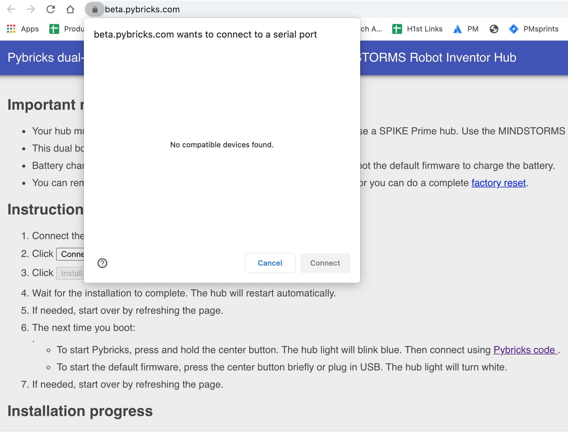 [Bug] Robot Inventor / SPIKE Prime beta installer - No compatible devices found. · Issue #362 ...