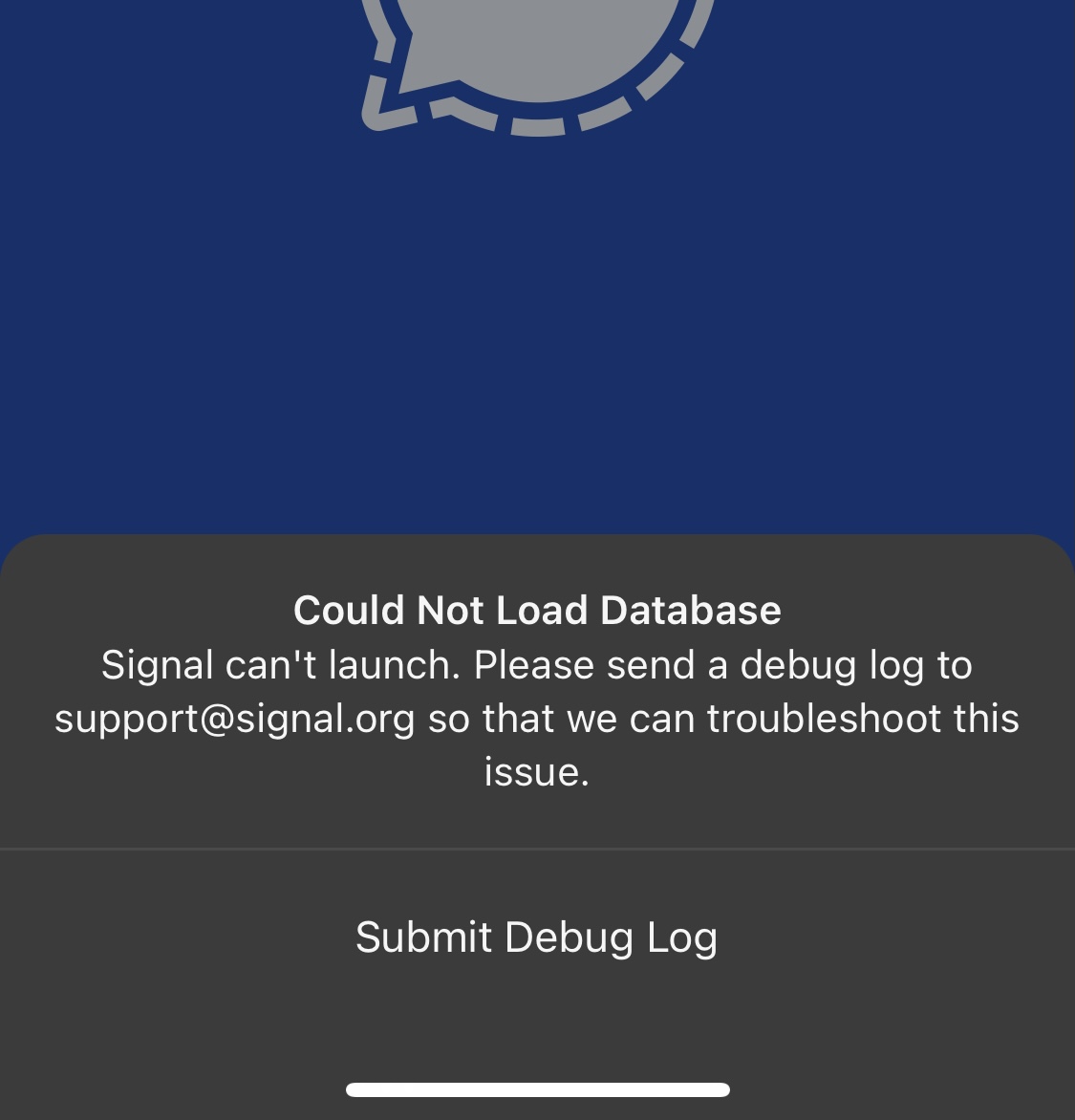 Cannot Load Database Cannot Find Any Logs · Issue 4974 · Signalapp Signal Ios · Github