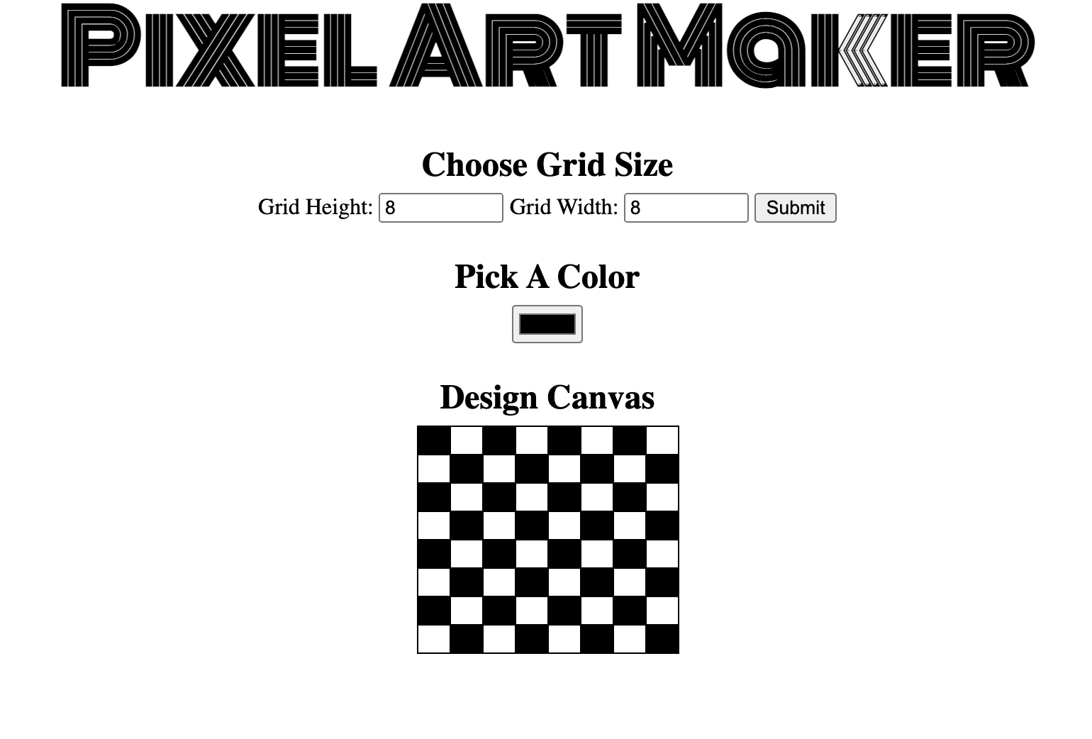 GitHub - Loromi/pixel-art-maker: Udacity® Intro to Programming Project: Building a single-page ...