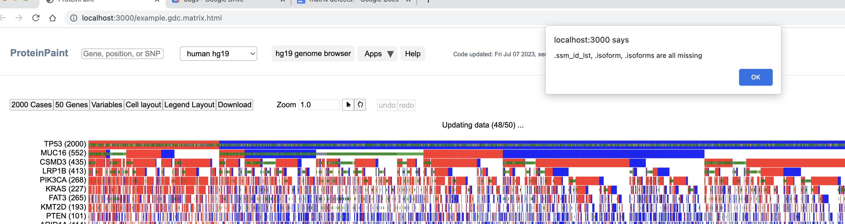 Matrix - bugs · Issue #293 · stjude/proteinpaint · GitHub