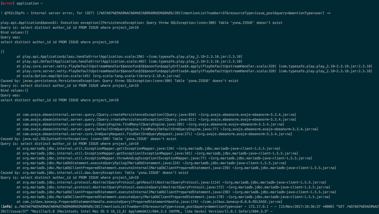 사용자 언급 기능시 Internal server error 발생 · Issue #335 · yona-projects/yona · GitHub