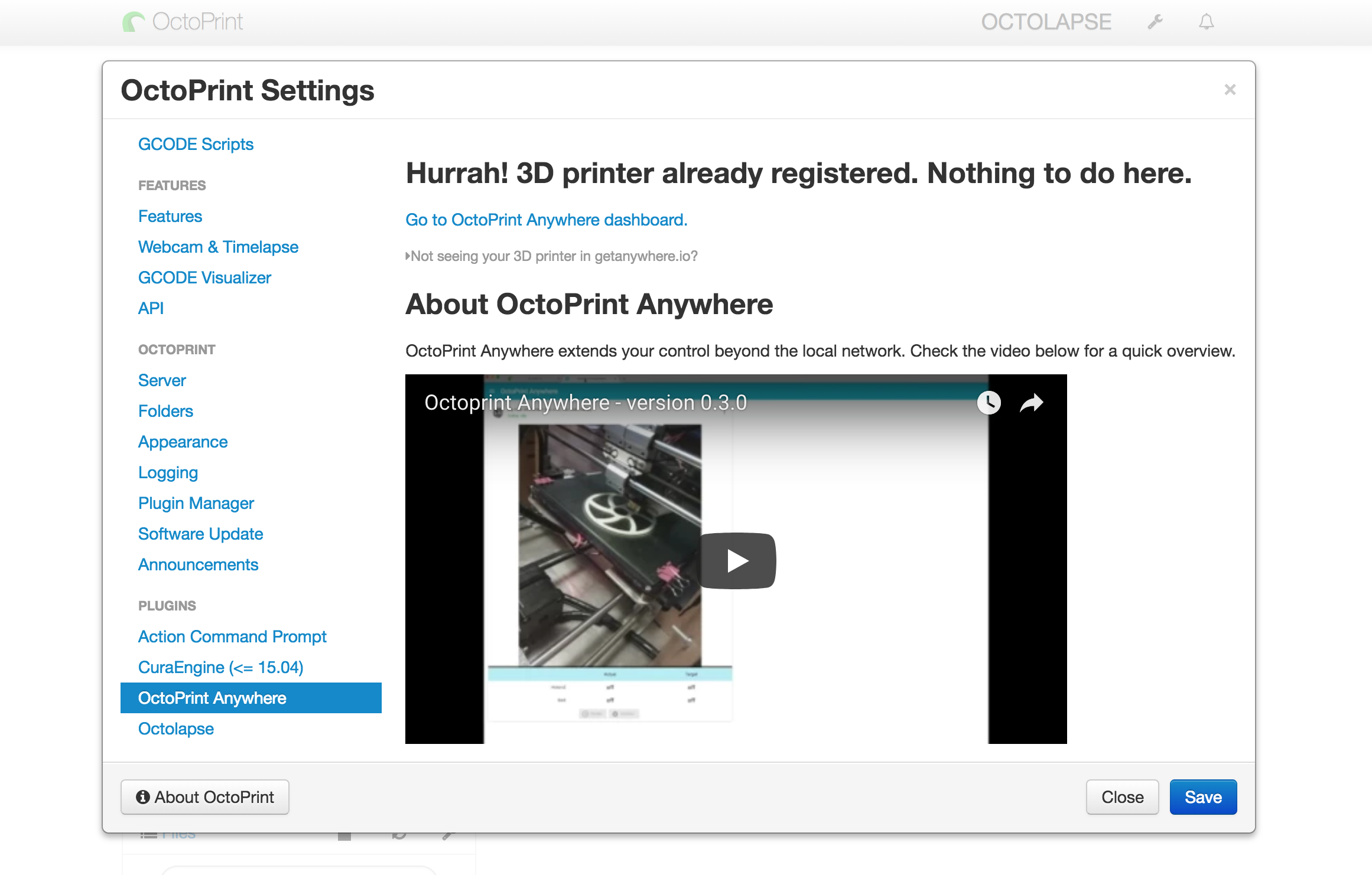 OctoPrint-Anywhere installs fine but isn't seen as a plugin · Issue #56 · kennethjiang/OctoPrint ...