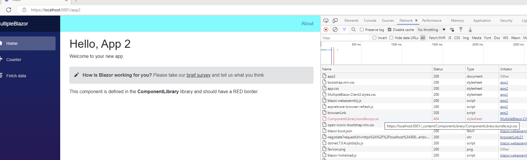 Incorrect CSS import created when hosting multiple WASM apps not at root · Issue #47803 · dotnet ...